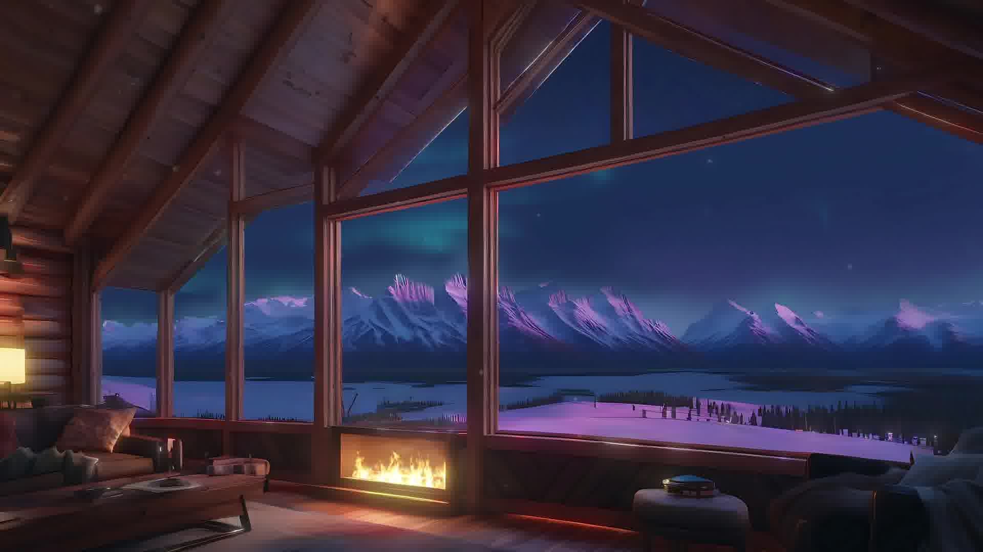 Alpine Serenity Animated Background - Cozy Mountain Retreat With ...