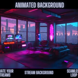 Cyberpunk City Animated Environment | Neon Skyscape & Urban Ambiance ...