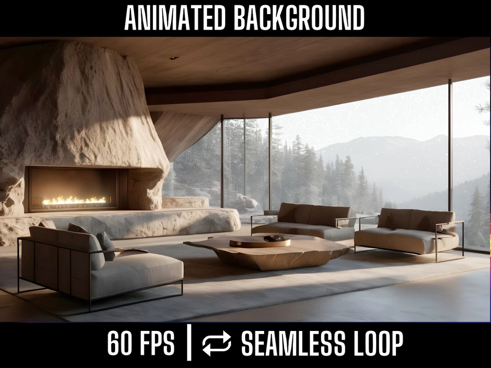 Animated Background: Snowy Mountain Retreat - A Modern Haven Amidst ...