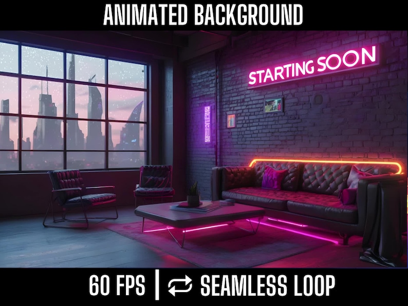 Starting Soon Screen Animated Background - Cyber Comfort: Embrace ...