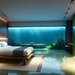 Underwater Modern Bedroom Animated Background | Panoramic Ocean Window ...
