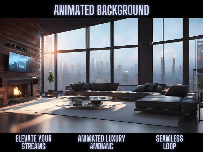 Luxury Apartment Animated Background | Bright Skyline Panorama & Warm ...