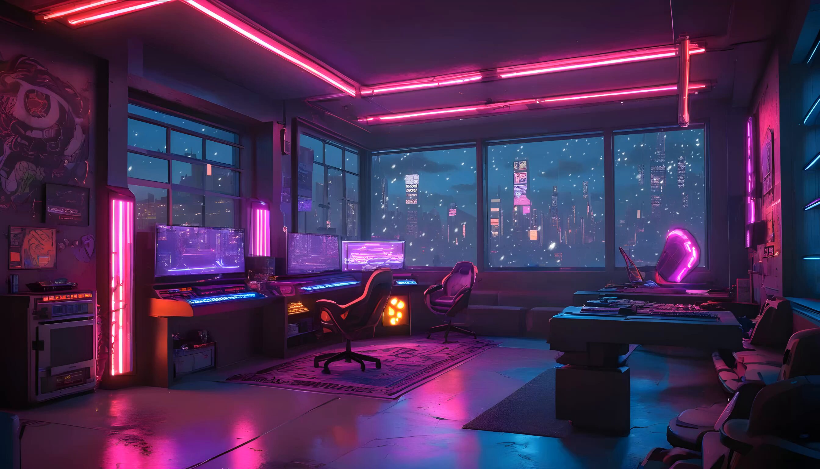 Neon Cyberpunk Animated Scene | Urban Nightlife Backdrop | Perfect for ...