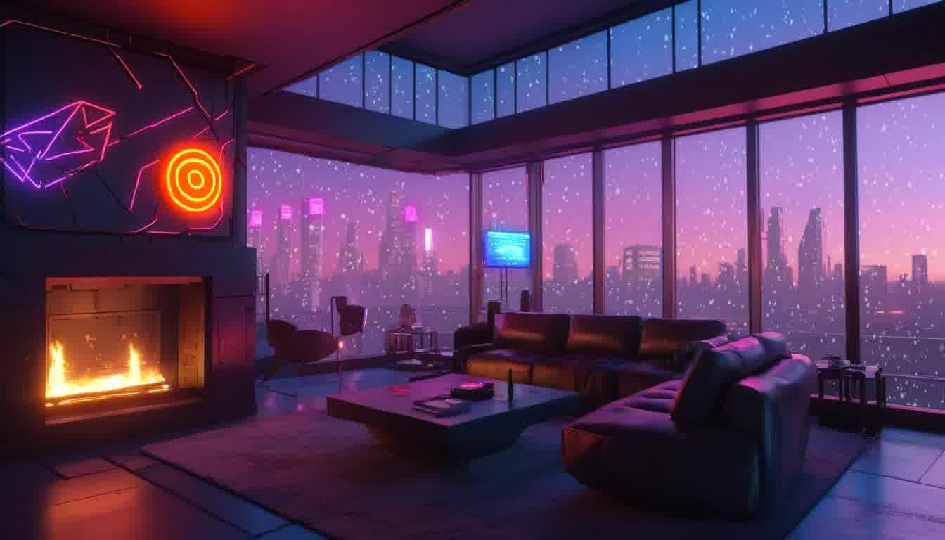 Animated Cyberpunk Urban Oasis | Neon Lights & City Views | Suited for ...