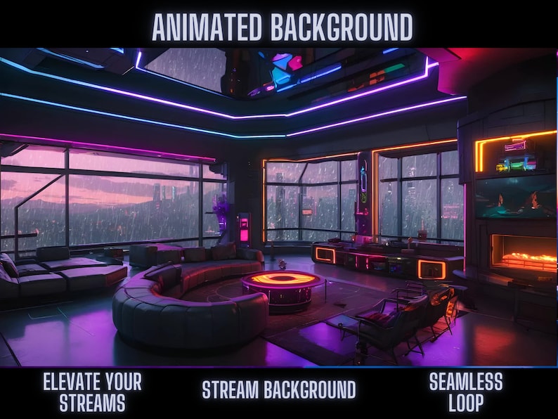 Cyberpunk Animated Background | Futuristic Neon Lounge | Ideal for ...