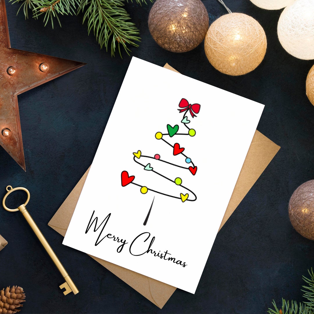 Printable Christmas Card, Printable Holiday Card, Watercolour Christmas ...