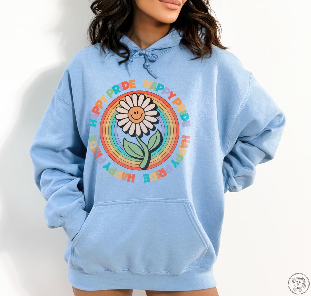 Happy Pride Daisy Hoodie LGBTQ Rainbow Pride Month - Etsy