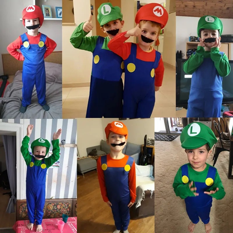 Mario and Luigi Costume for Kids, Mario Costume for Kids, Mario Costume ...