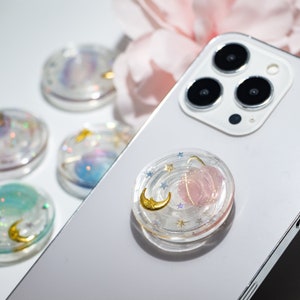 Space Moon and Stars Phone Grip Holder, Cute Resin Phone Holder ...