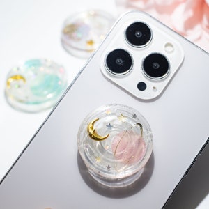 Space Moon and Stars Phone Grip Holder, Cute Resin Phone Holder ...