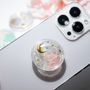 Space Moon and Stars Phone Grip Holder, Cute Resin Phone Holder ...