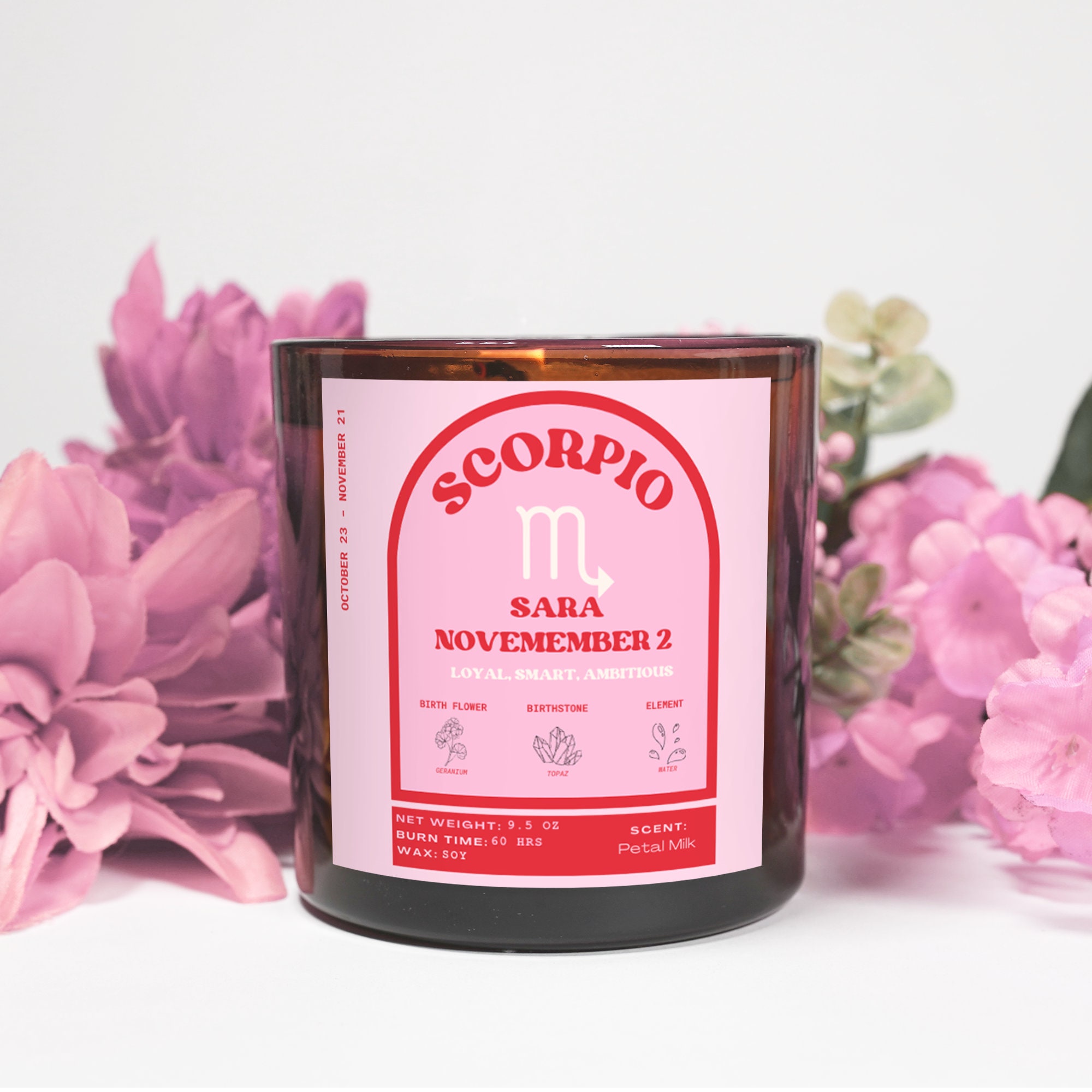 Birthdate Zodiac Candle, Personalized Birth Month Candle, Gifts for Her ...