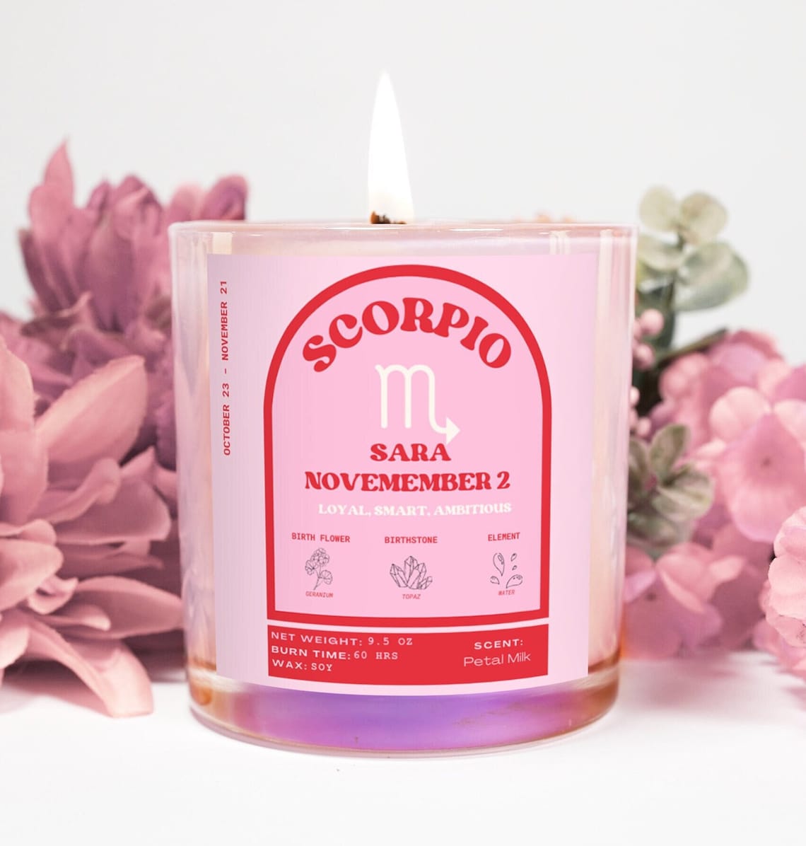 Birthdate Zodiac Candle, Personalized Birth Month Candle, Gifts for Her ...