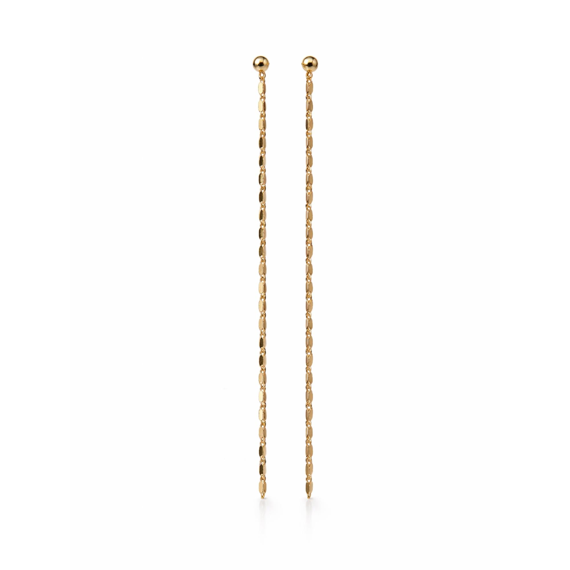 Gold Chain Duster Earrings, Dangle Chain Earring, Long Earrings - Etsy