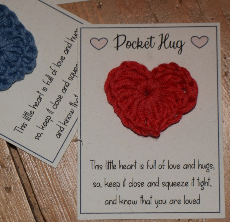 Hand Made Crochet Heart Pocket Hug. I Use Cotton Yarn in Vibrant ...