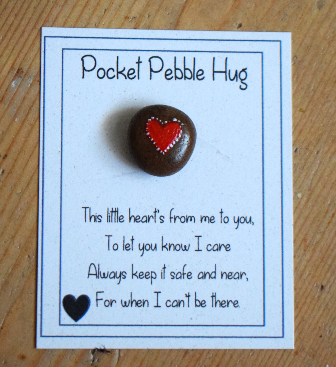 Pocket Pebble Hug With Poem and Hand Painted Heart - Etsy UK