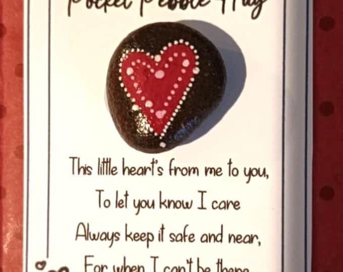 Pocket Pebble Hug With Poem and Hand Painted Heart on a Natural Beach ...