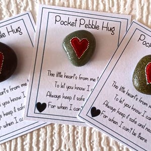 Pocket Pebble Hug With Poem and Hand Painted Heart on a Natural Beach ...