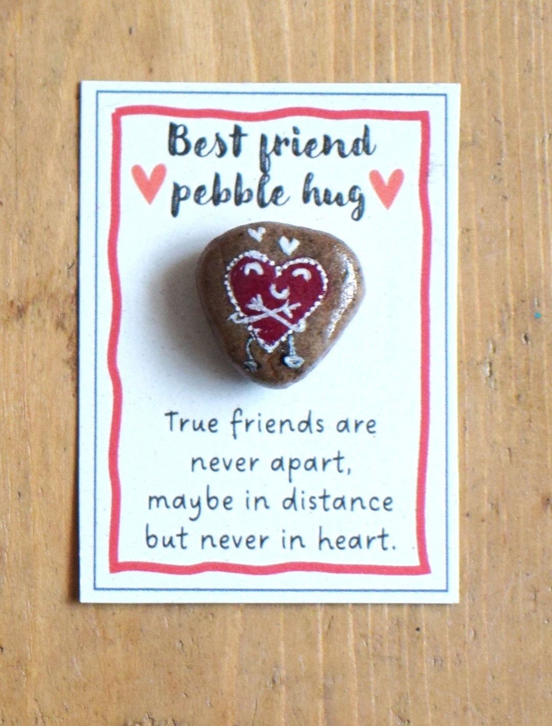 Best Friend Pebble Hug With Poem and Hand Painted Huggy Heart - Etsy