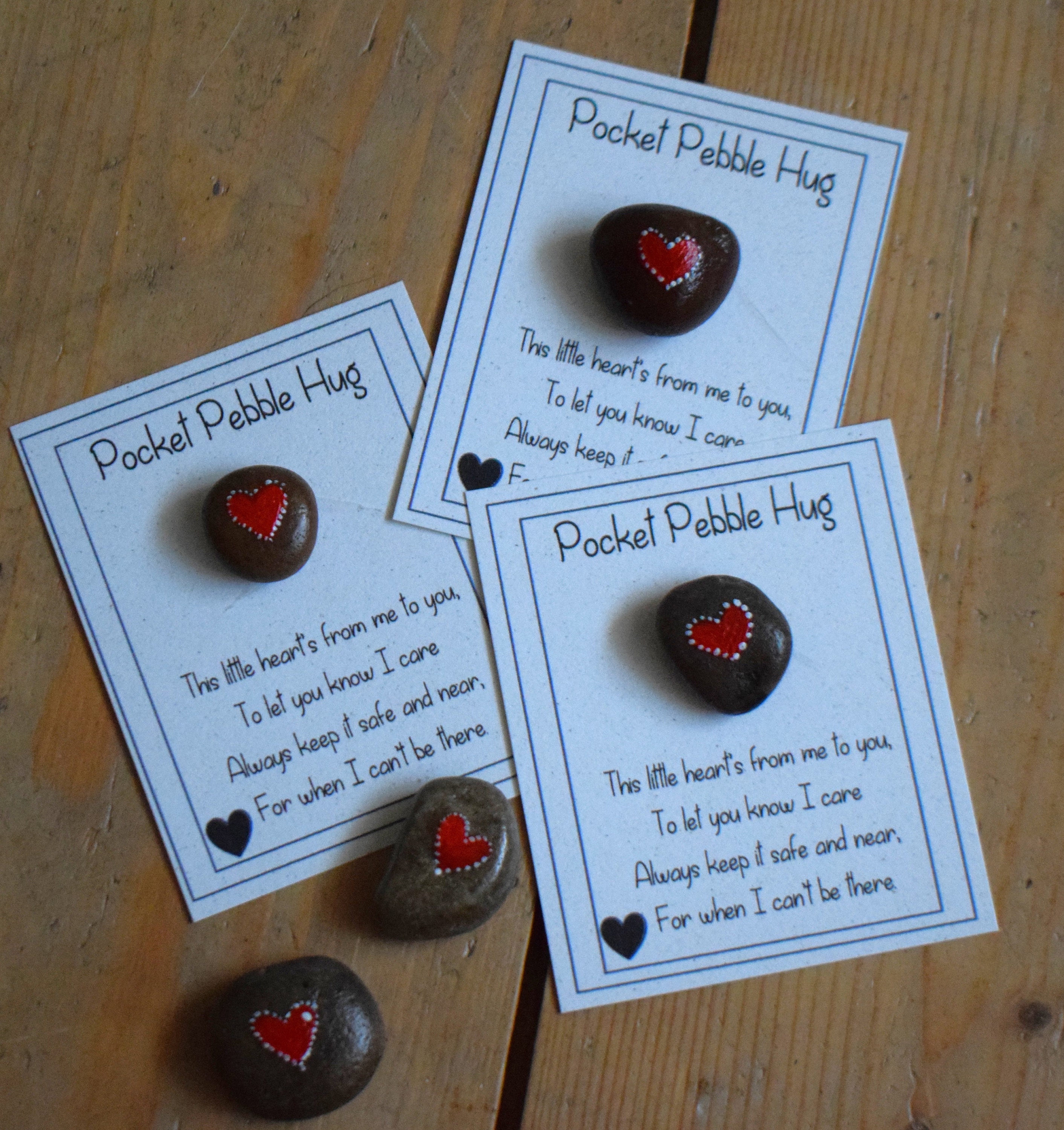 Pocket Pebble Hug With Poem and Hand Painted Heart - Etsy UK