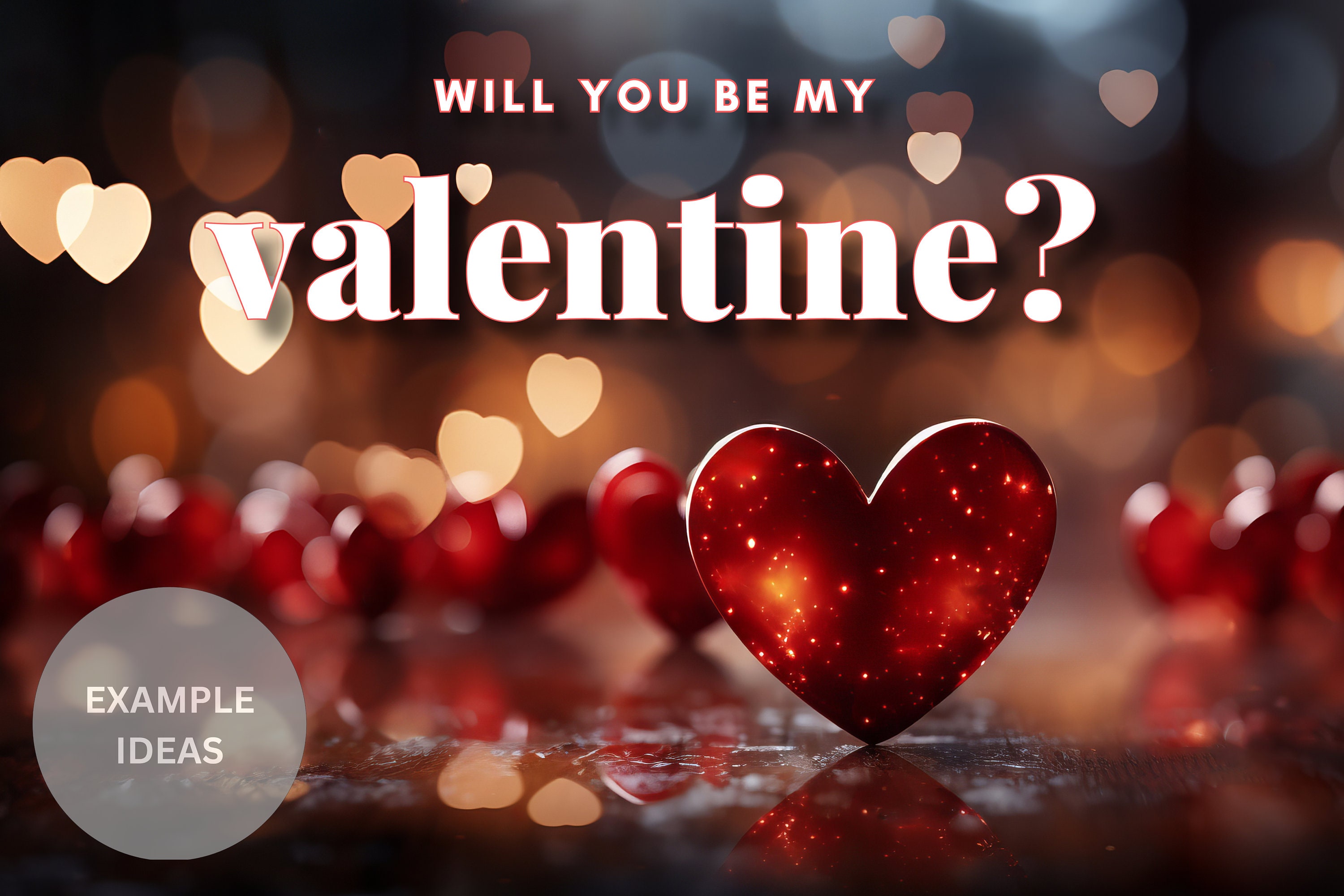 Six Love Heart Bokeh Valentine's Day Backgrounds, Romantic Backdrops ...