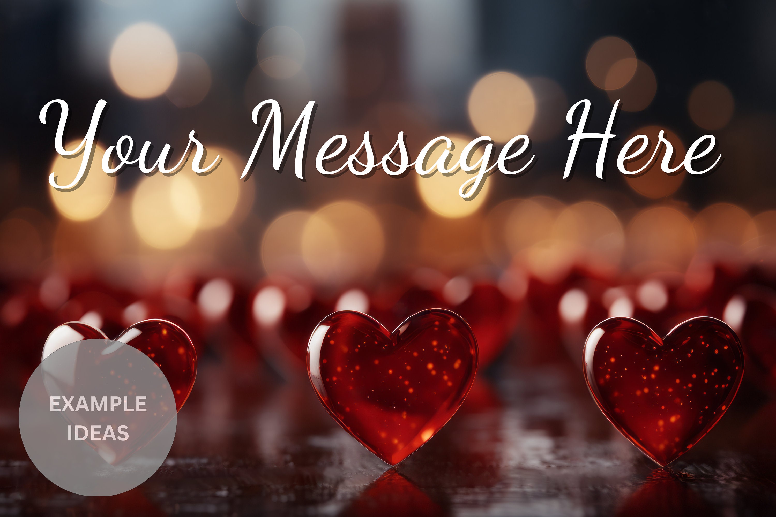 Six Love Heart Bokeh Valentine's Day Backgrounds, Romantic Backdrops ...