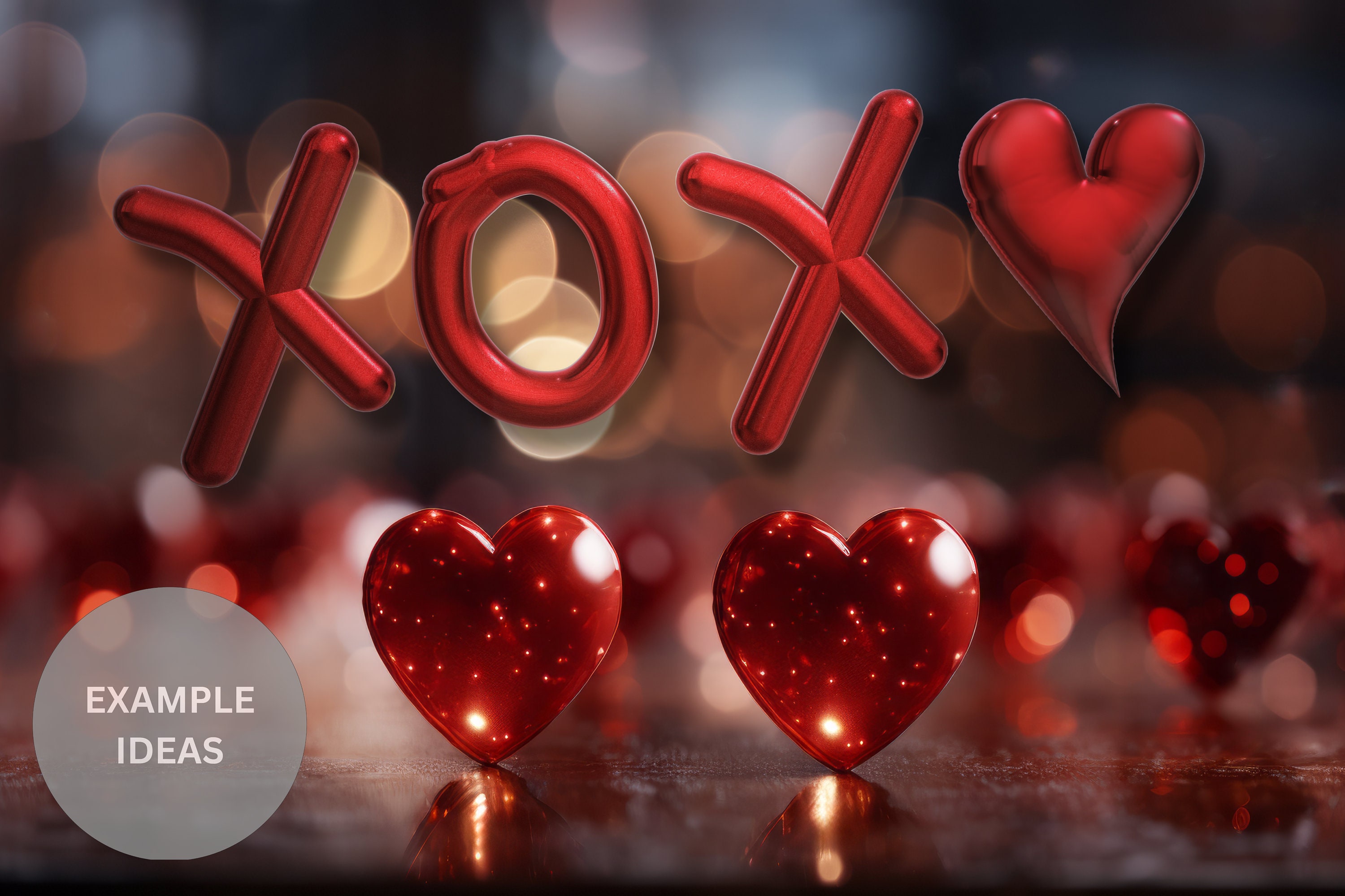 Six Love Heart Bokeh Valentine's Day Backgrounds, Romantic Backdrops ...