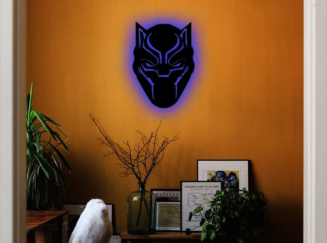 BLACKPANTHER Wooden LED Backlight Logo for and Your Room - Etsy
