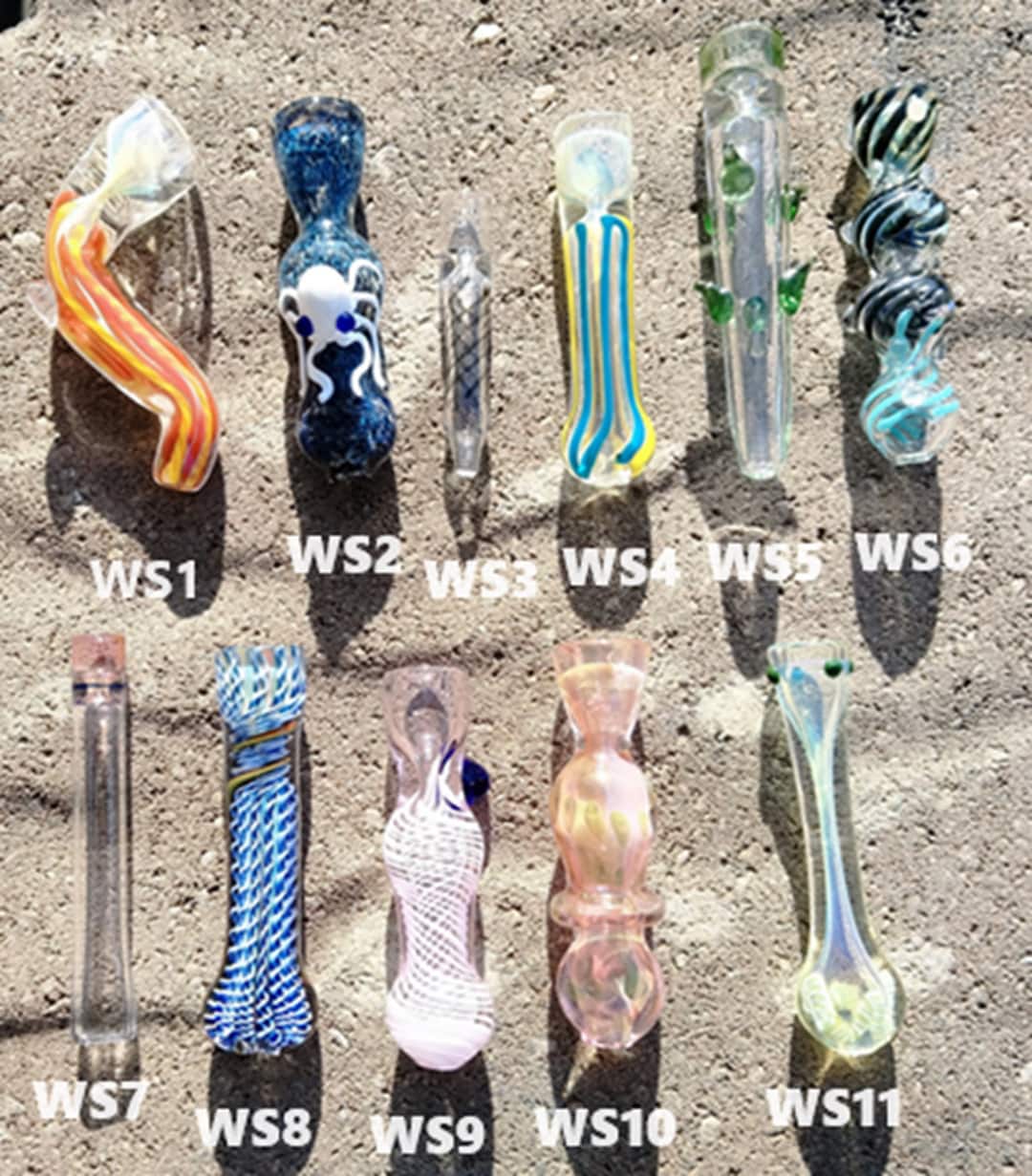 2 Chillum Glass Pipes Hand-blown 2 PACK Chose ANY Different 2 PIPES for ...