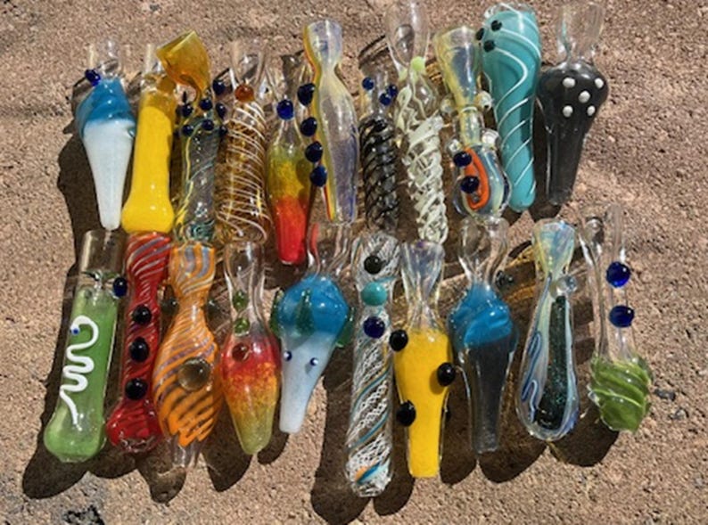 5 Chillum Pipes Hand-blown Glass 5 PACK MYSTERY PIPES for One Price ...