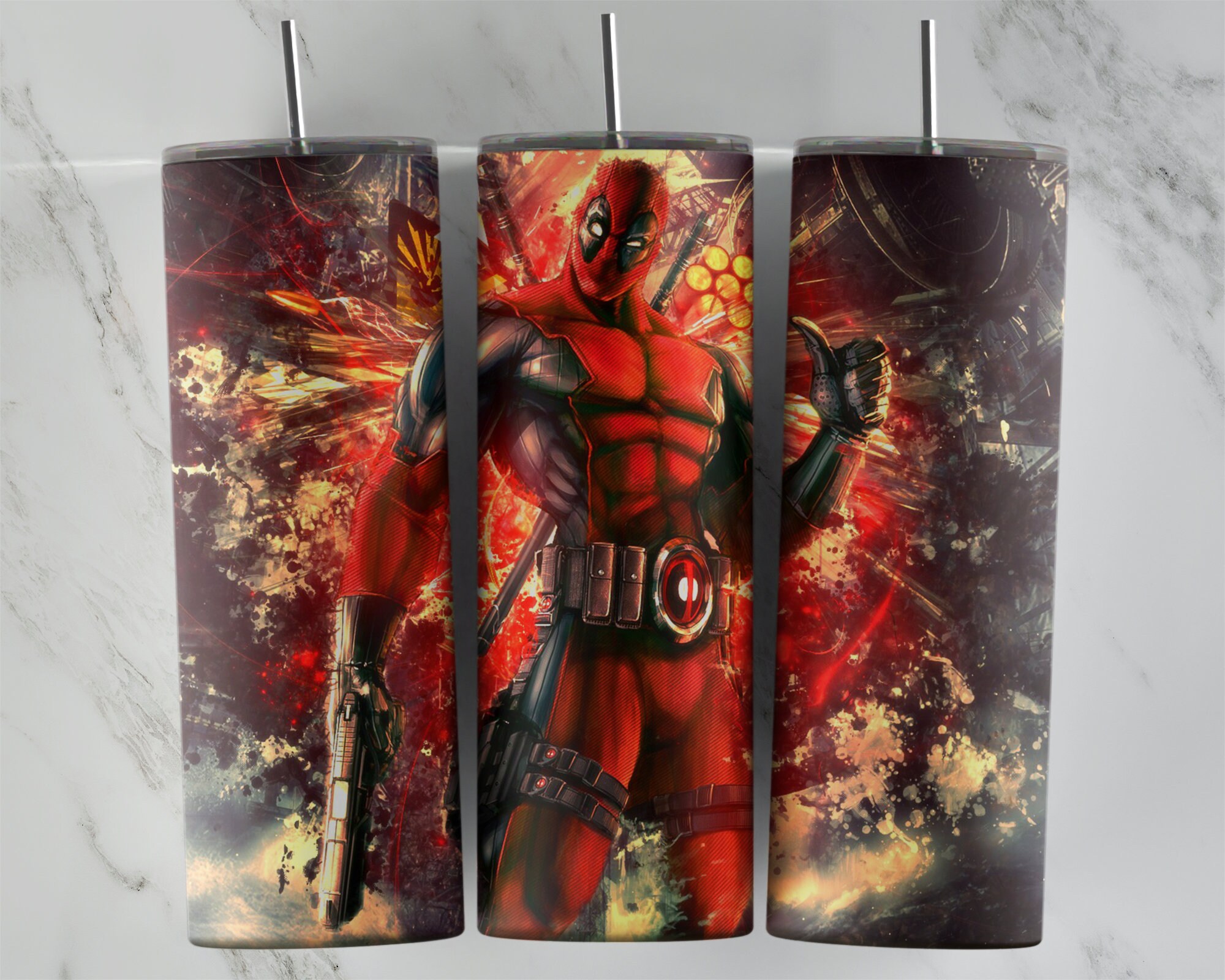 Deadpool Tumbler Design, 20 Oz Skinny Tumbler Design, Sublimation Image ...