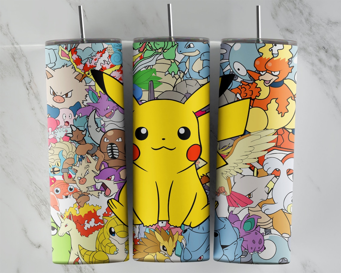 Pokemon Tumbler Design, 20 Oz Skinny Tumbler Design, Sublimation Image ...