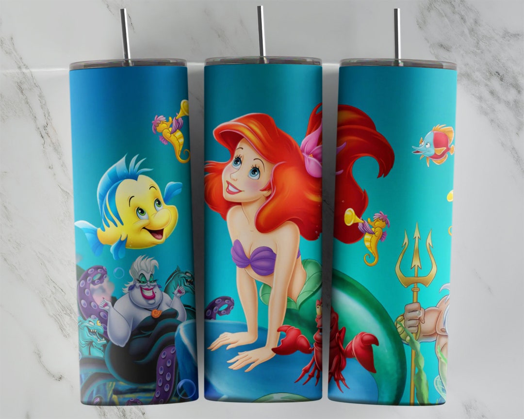 Little Mermaid Tumbler Design, 20 Oz Skinny Tumbler Design, Sublimation ...