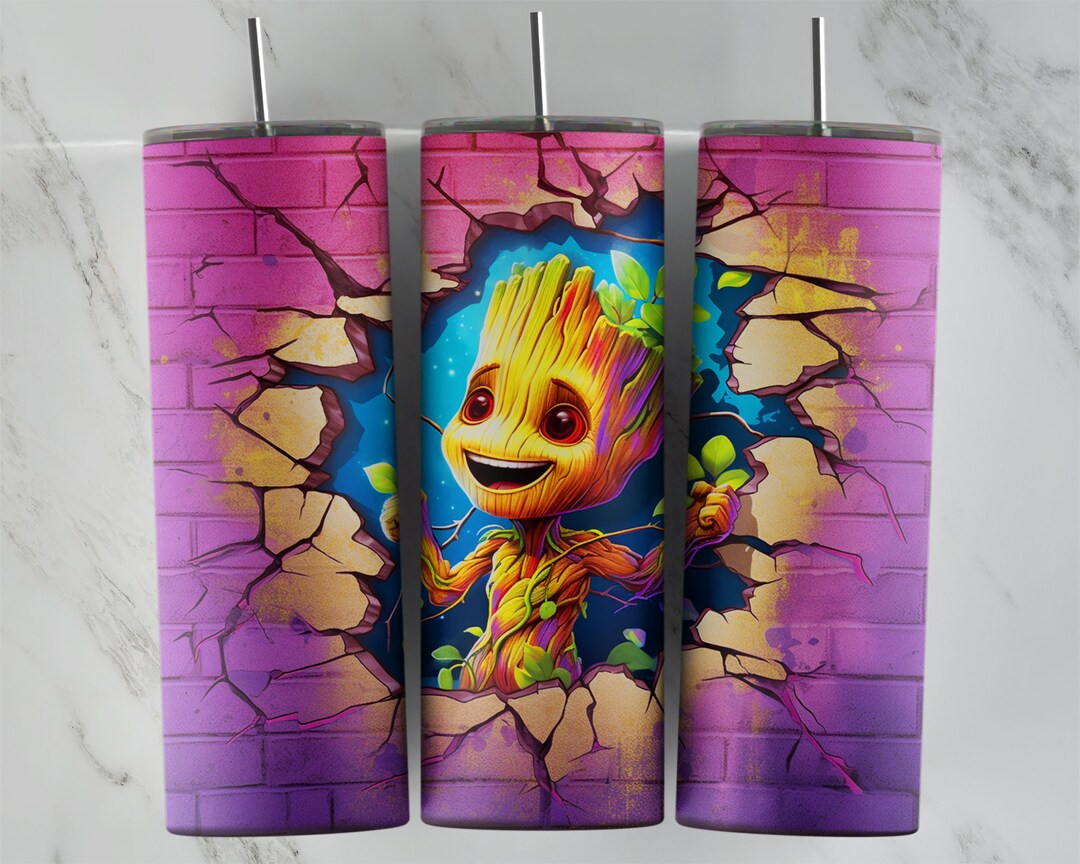 3D Inflated Groot Tumbler Design, 20 Oz Skinny Tumbler Design ...