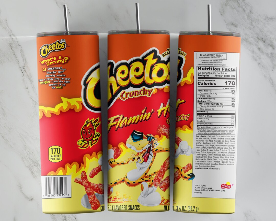 Cheetos Tumbler Design, 20 Oz Skinny Tumbler Design, Sublimation Image ...