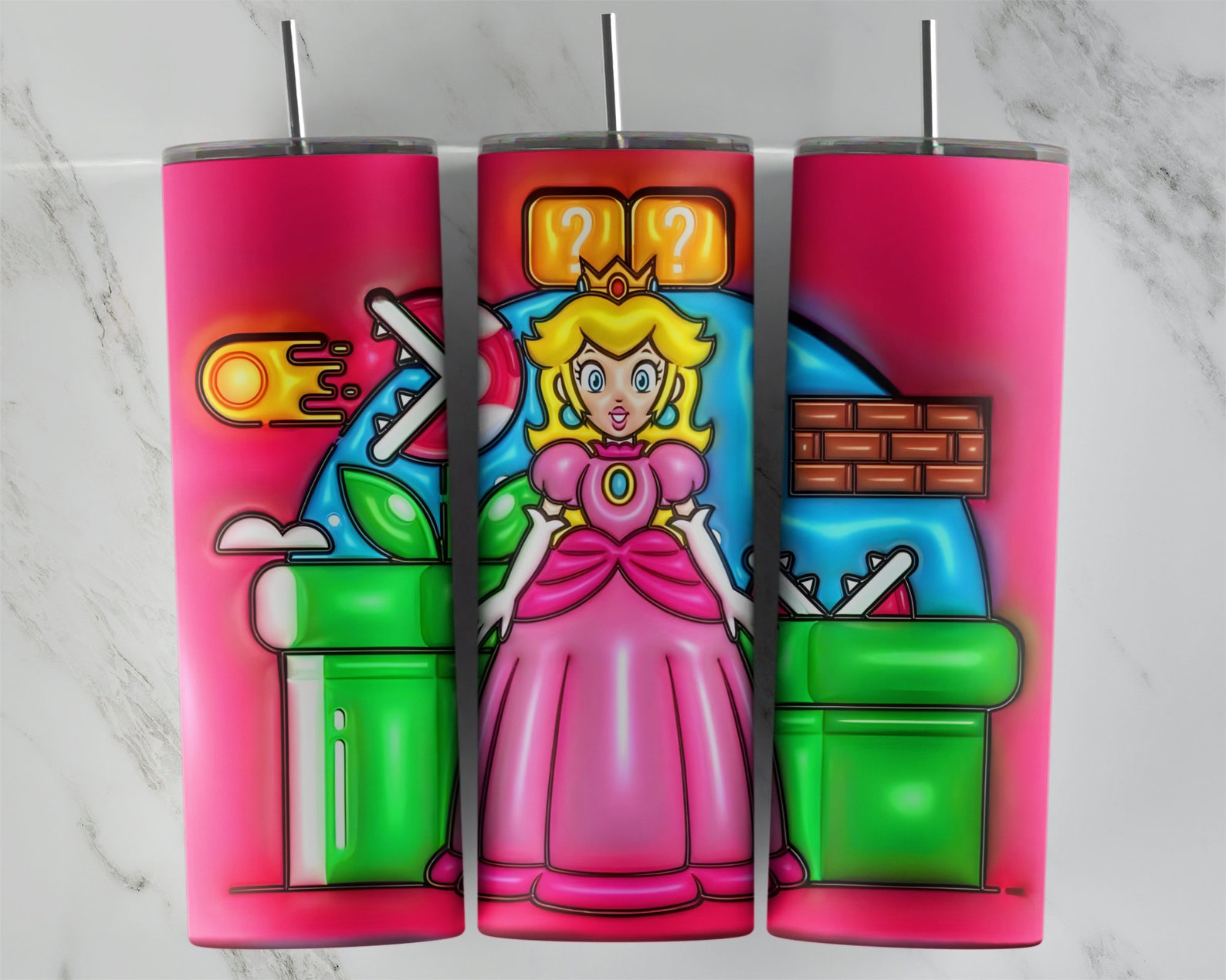 3D Inflated Princess Tumbler Design, 20 Oz Skinny Tumbler Design ...