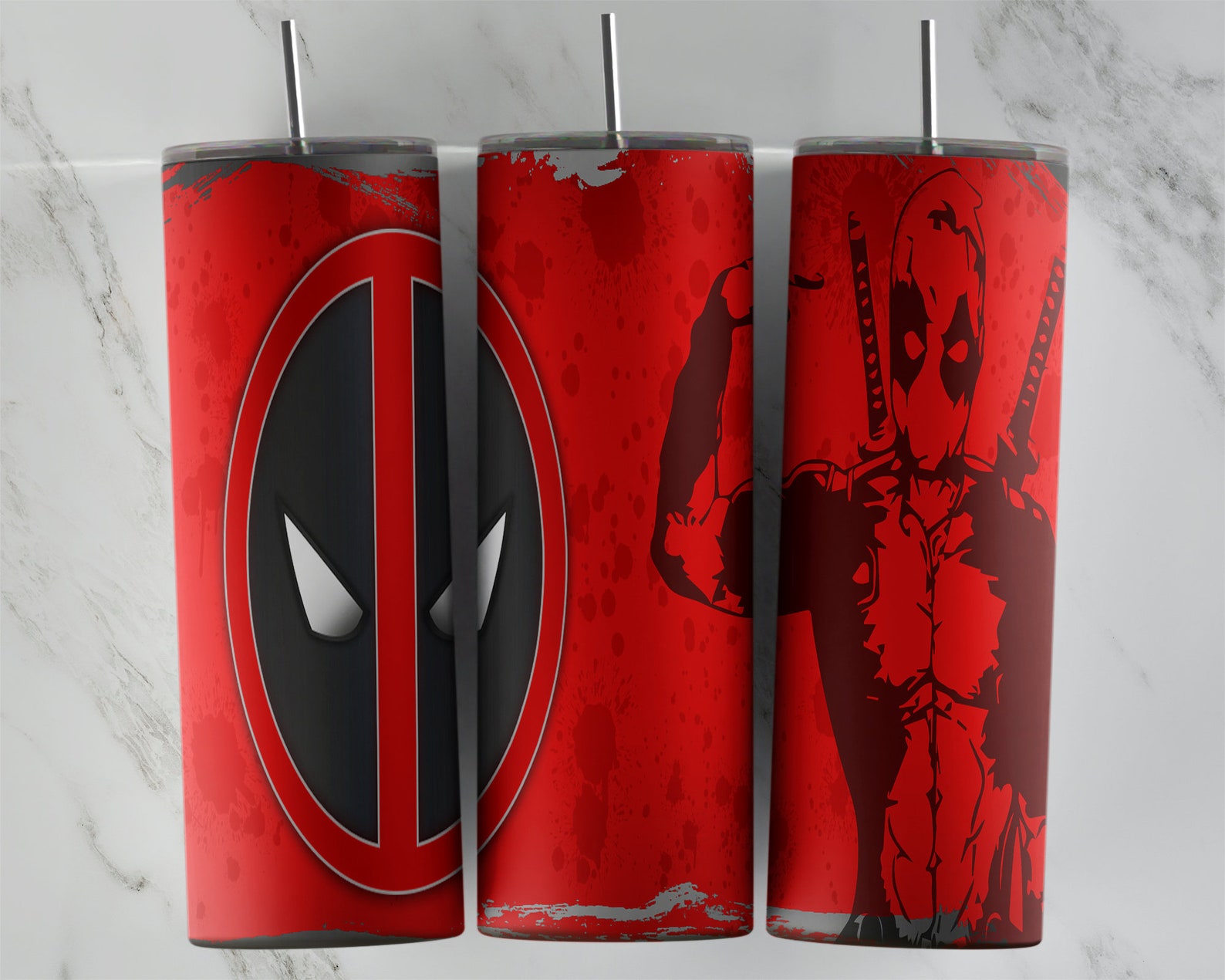 Deadpool Tumbler Design, 20 Oz Skinny Tumbler Design, Sublimation Image ...