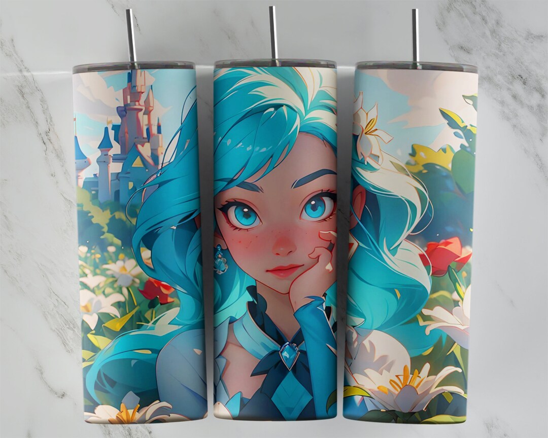 Anime Girl Tumbler Design, 20 Oz Skinny Tumbler Design, Sublimation ...