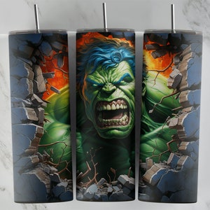3D Inflated Hulk Tumbler Design, 20 Oz Skinny Tumbler Design ...