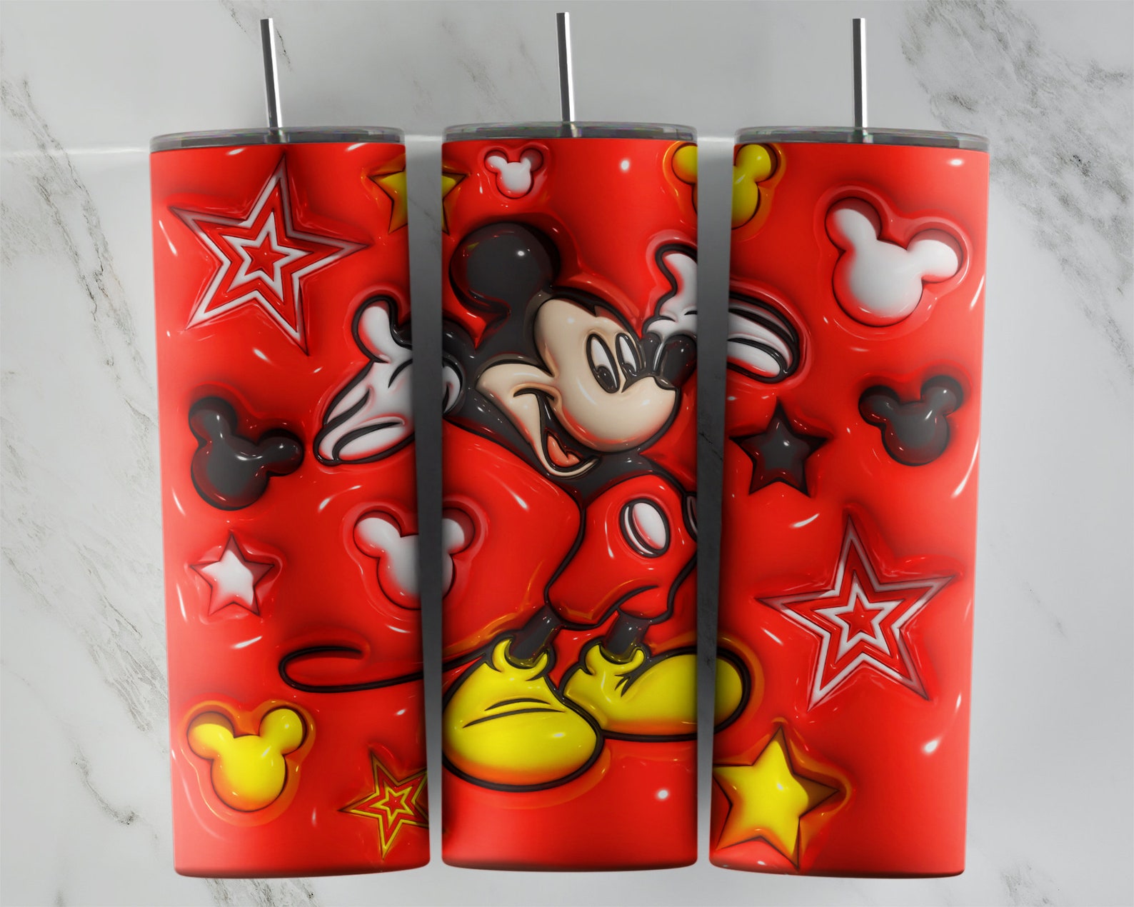 3D Inflated Mickey Mouse Tumbler Design, 20 Oz Skinny Tumbler Design ...