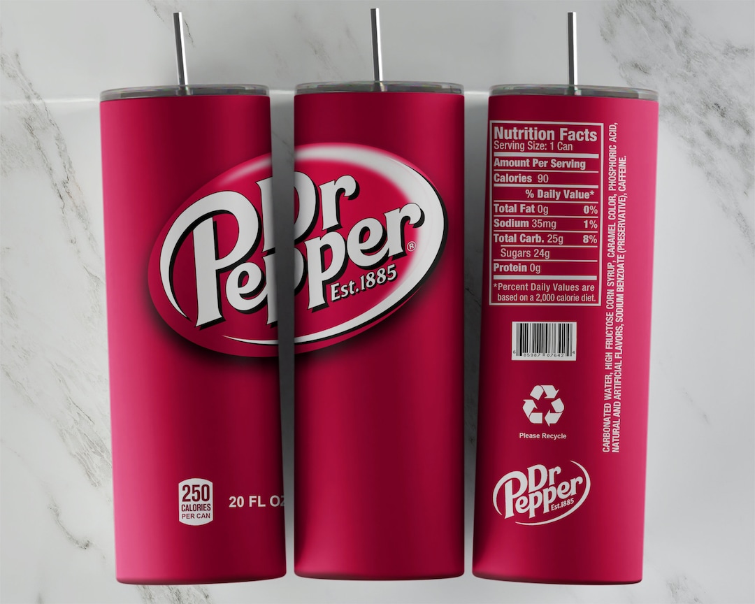 Dr Pepper Tumbler Design, 20 Oz Skinny Tumbler Design, Sublimation Image, Tumbler Wrap, Dr ...