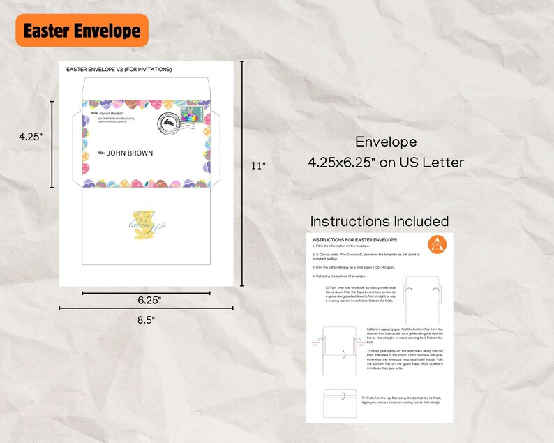 DIY Easter Bunny Envelope Template - Editable & Printable, Letter From ...