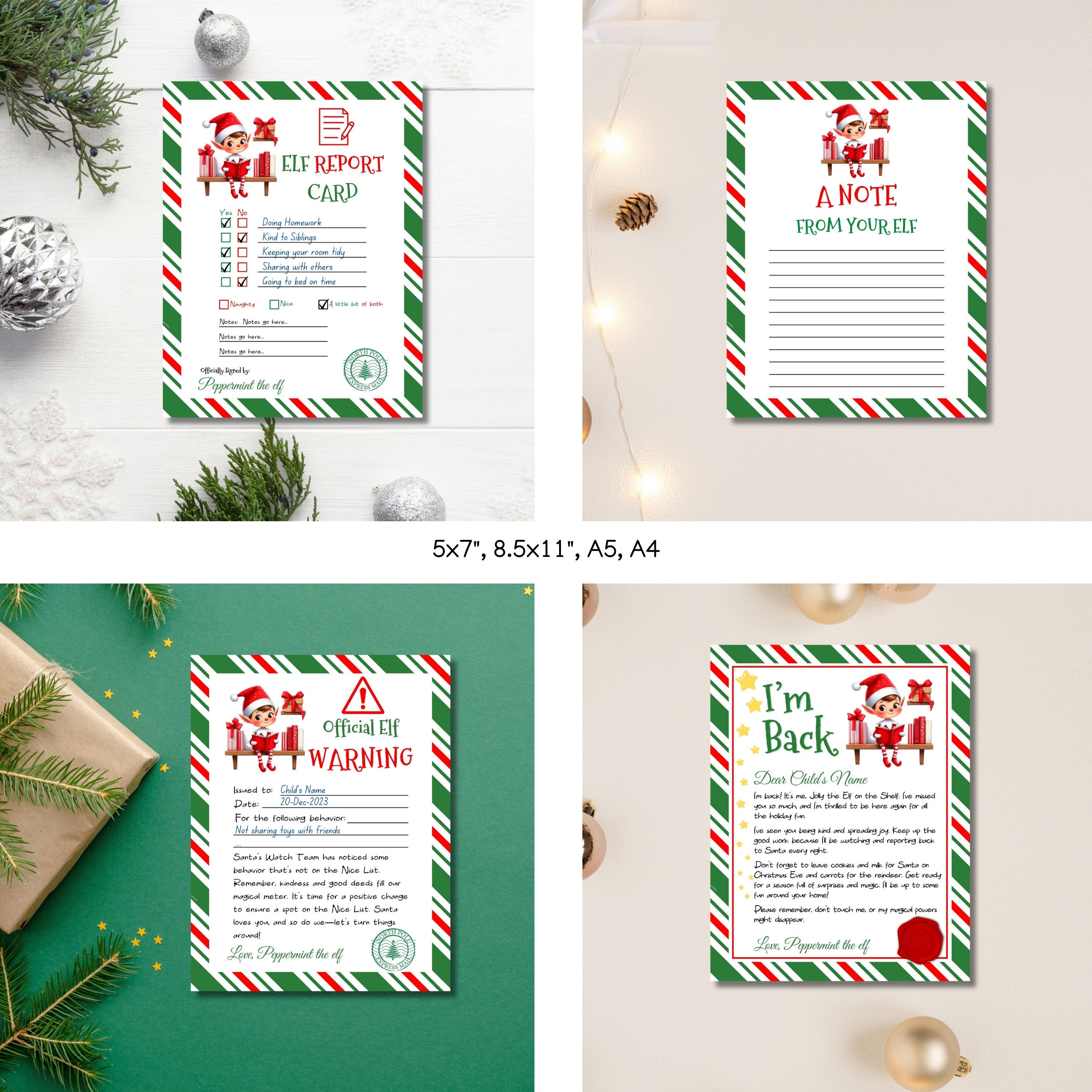 Editable Elf Kit: Christmas Canva Templates (8.5x11 & A4) - Etsy