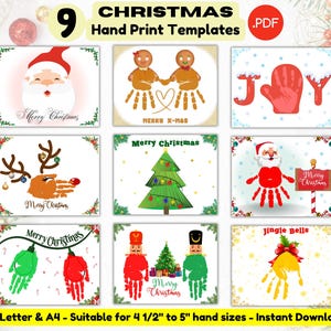 Christmas Handprint Craft Bundle | Printable Christmas Handprint Art ...
