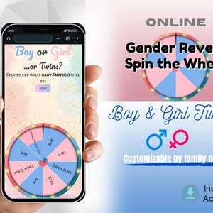 It's BOY & GIRL TWINS Online Gender Reveal Spin the Wheel | Interactive ...