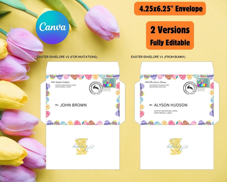 DIY Easter Bunny Envelope Template, Printable Letter From the Bunny ...