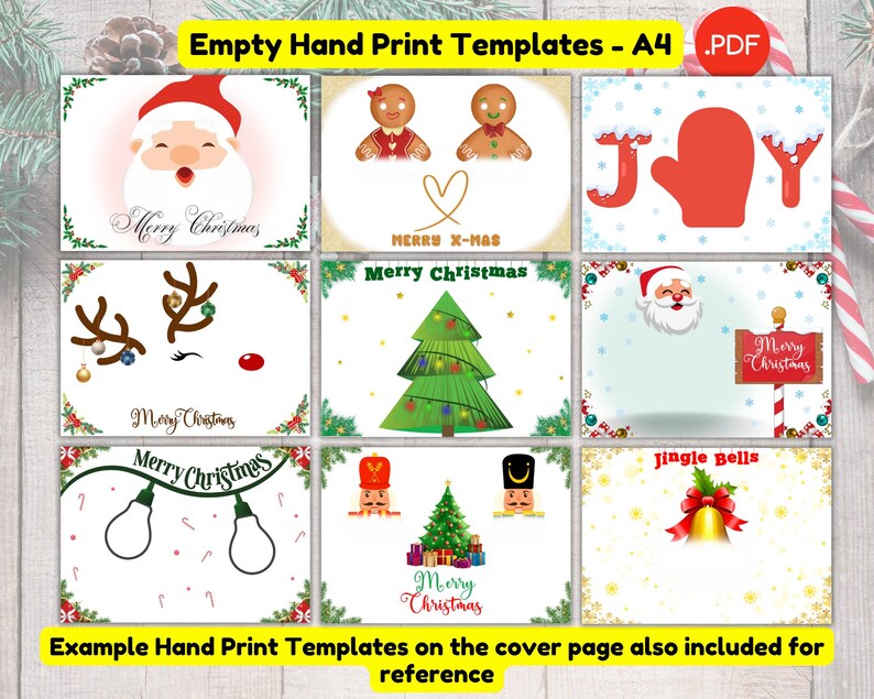 Christmas Handprint Craft Bundle Printable Christmas Handprint Art ...