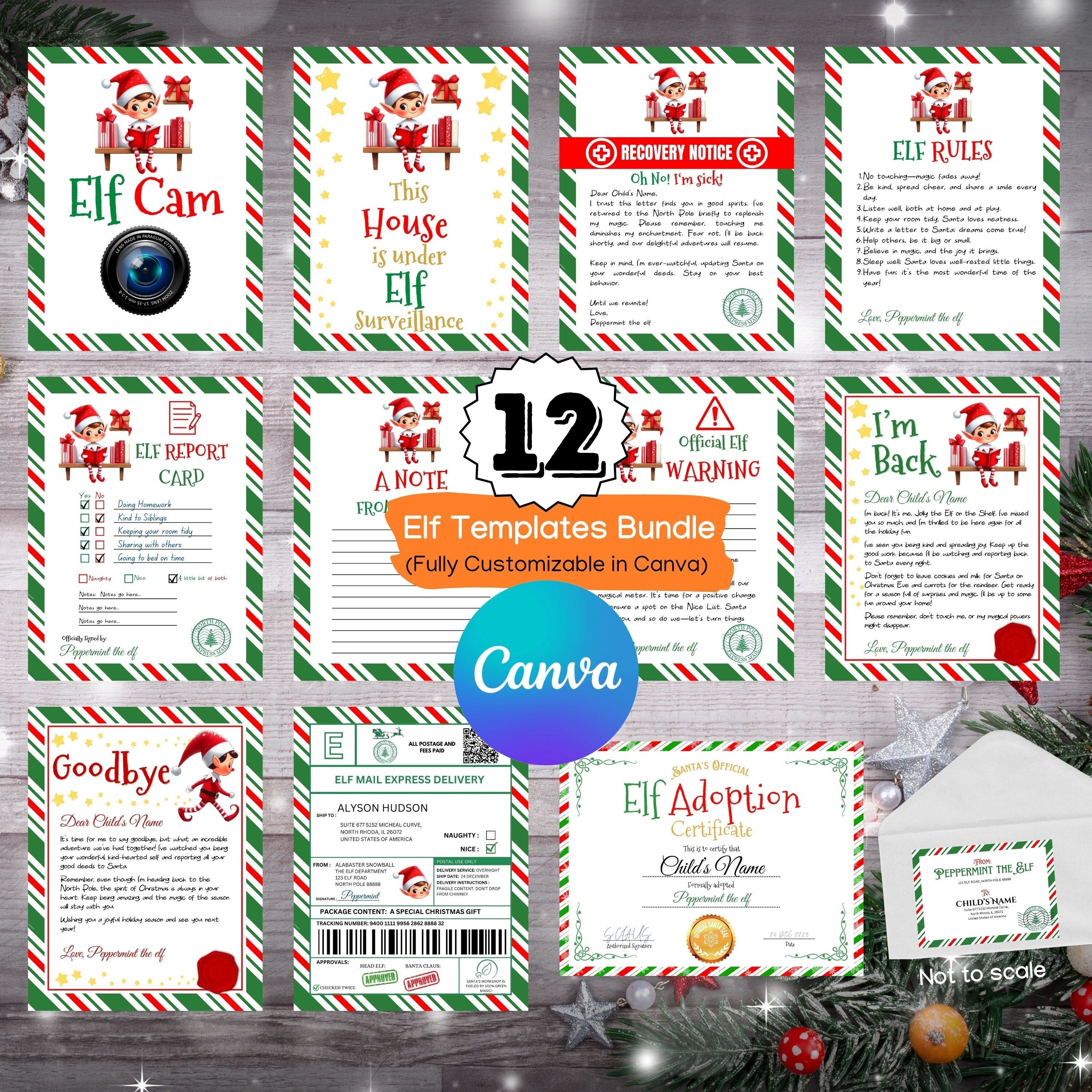 Editable Elf Kit: Christmas Canva Templates (8.5x11 & A4) - Etsy