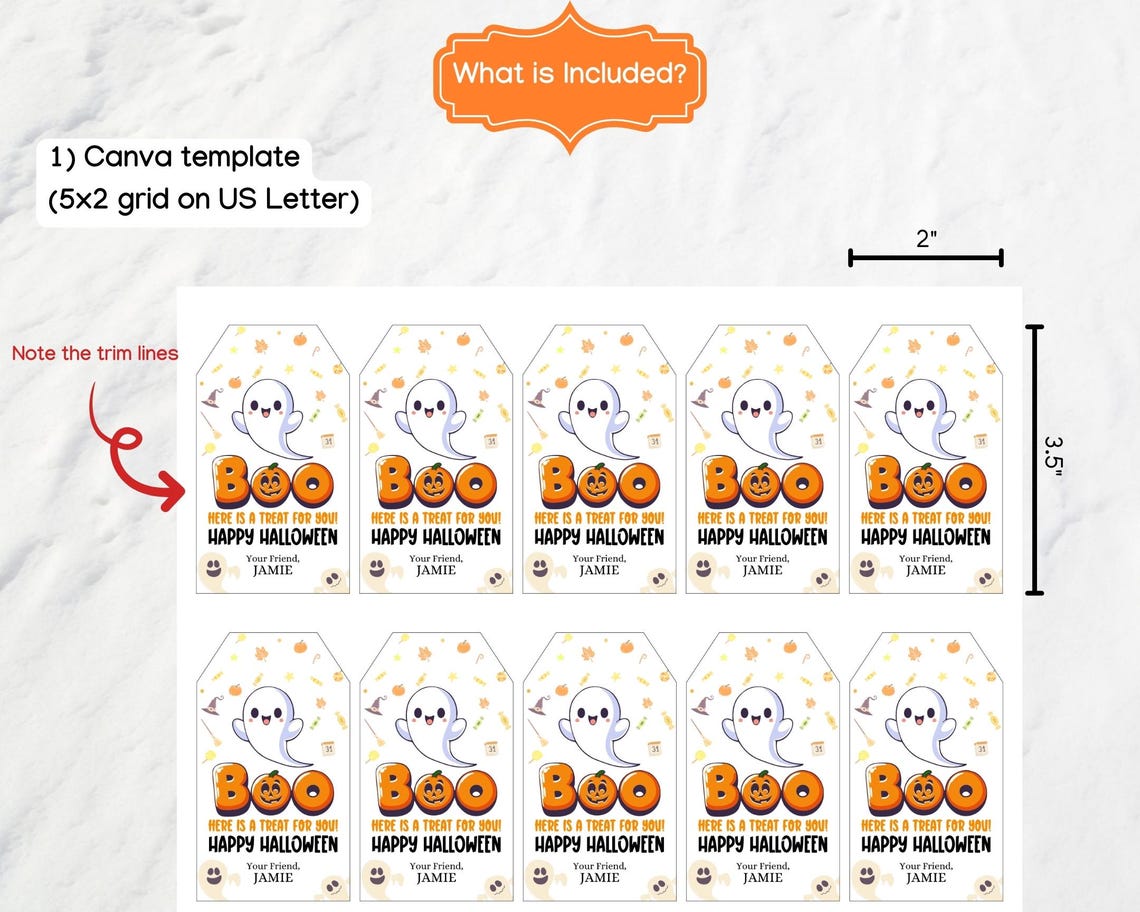 Editable Halloween Favor Tag | Boo Gift Label | Costume Party | Trick ...