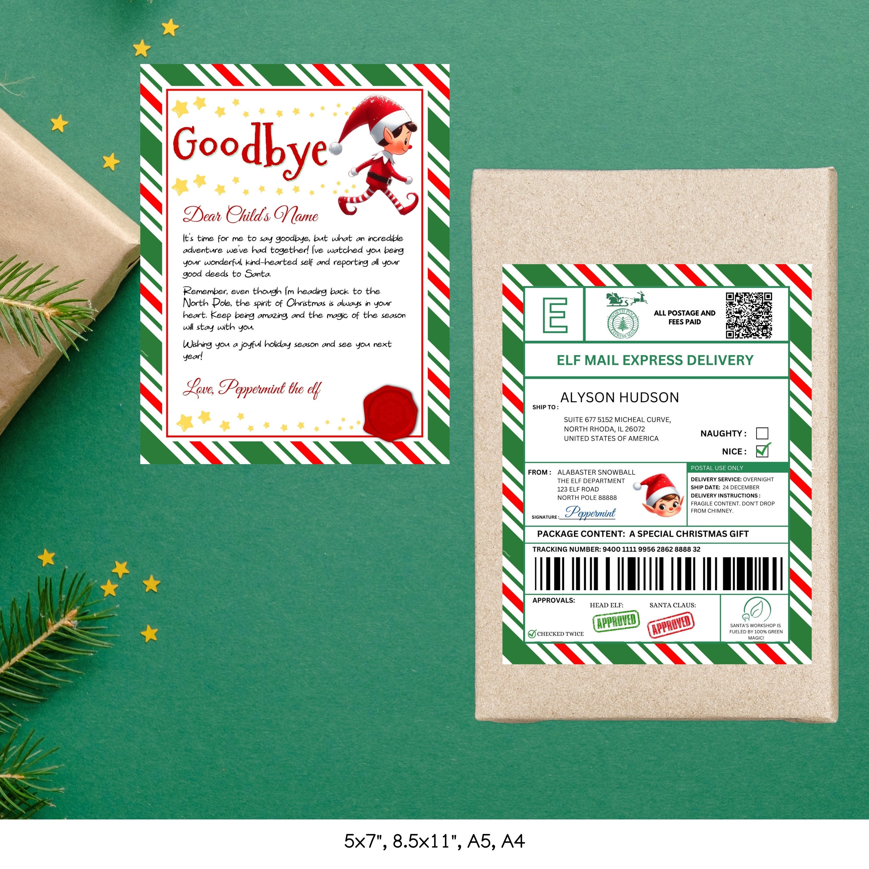 Editable Elf Kit: Christmas Canva Templates (8.5x11 & A4) - Etsy